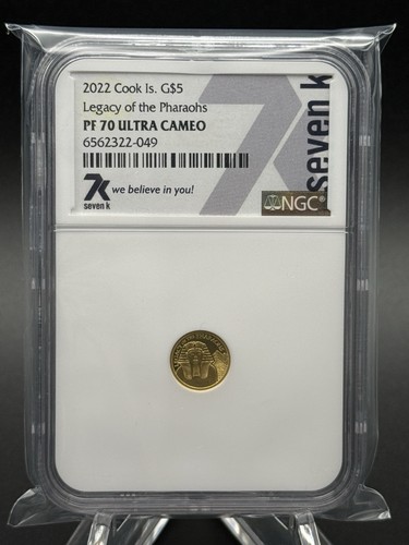 7k Metals 2022 Legacy of Pharaohs Cook Is NGC PF70 Cameo 1/2g .999 Gold ...