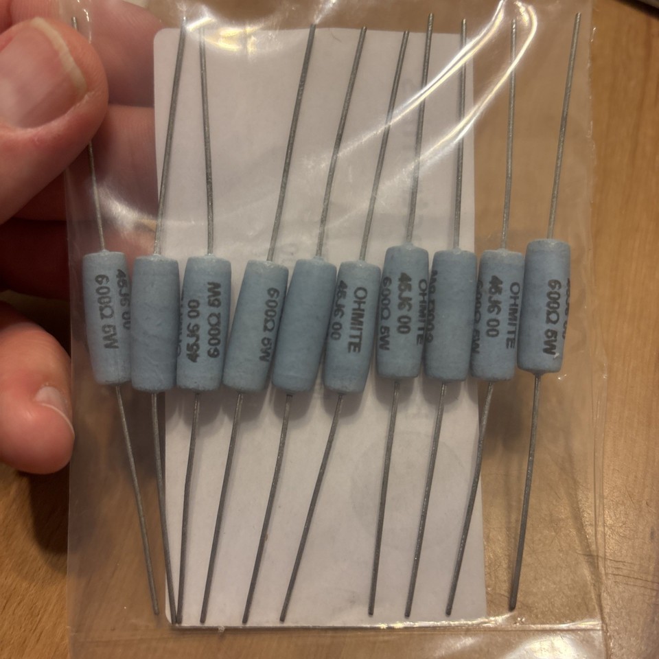 Lot of 10 Ohmite 43J600 600 Ohm 5 Watt Power Resistors Free Ship! | eBay
