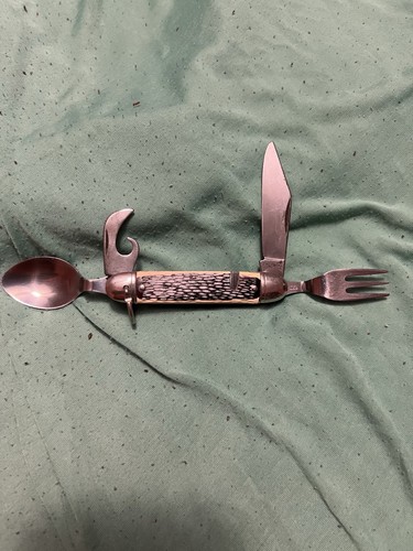 Vintage Colonial Prov USA Hobo Camping Pocket Knife Fork, Spoon, Can ...