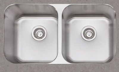 AFA FLOW DOUBLE BOWL UNDERMOUNT SINK 796x456mm No Taphole, Stainless ...