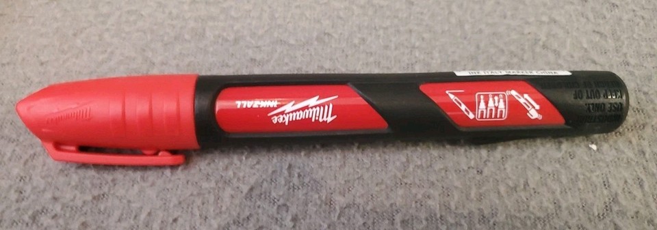 Milwaukee 48-22-3741 INKZALL Red Liquid Paint Marker Acrylic Nib Xylene ...
