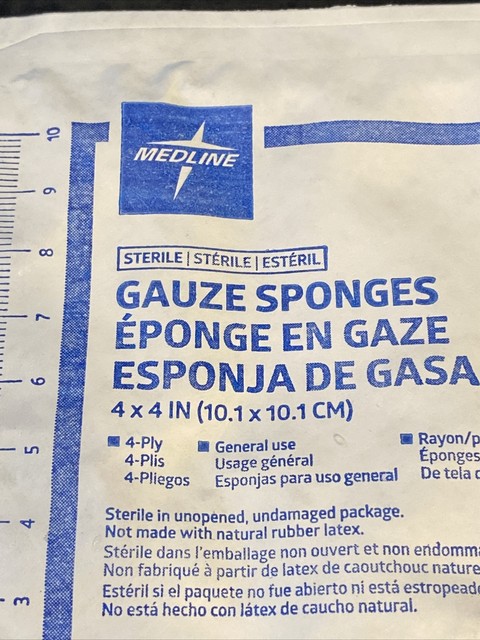 Medline Avant Gauze Non-woven Sterile Sponge 4inx4in Case of 1280 ...