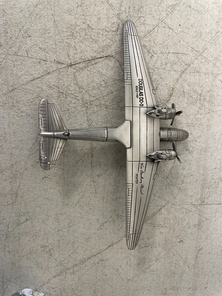 Lot of 2 Danbury Mint Boeing 707 Pewter Great Aircraft of History ...