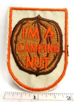 Vintage I'm A Camping Nut Jacket Patch Camper Explore 1970's Retro ...