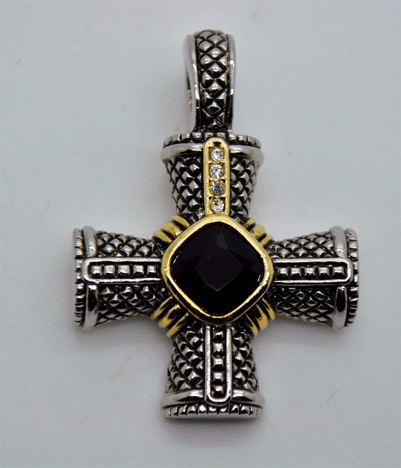 AP02 Modern Unique Cross Designer Style jet cubic zircon fashion ...