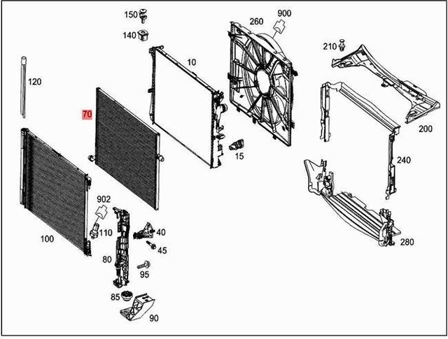 2015 2016 2017 MERCEDES BENZ C Class W205 Water Radiator OEM ...