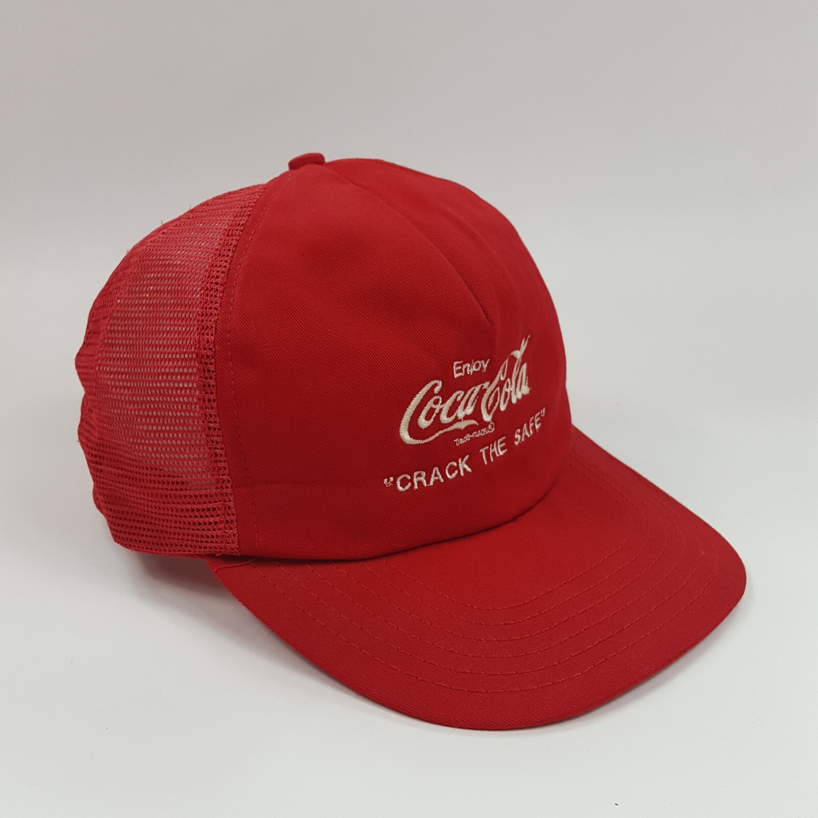Vintage 80s Coca-Cola Coke Red Mesh Back USA Made Trucker Hat Snapback ...