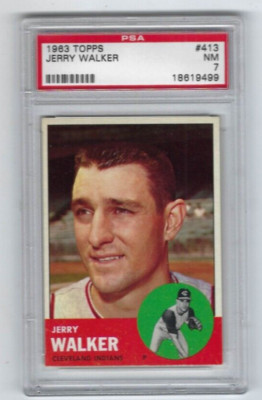 1963 Topps baseball card #413 Jerry Walker Cleveland Indians graded PSA ...