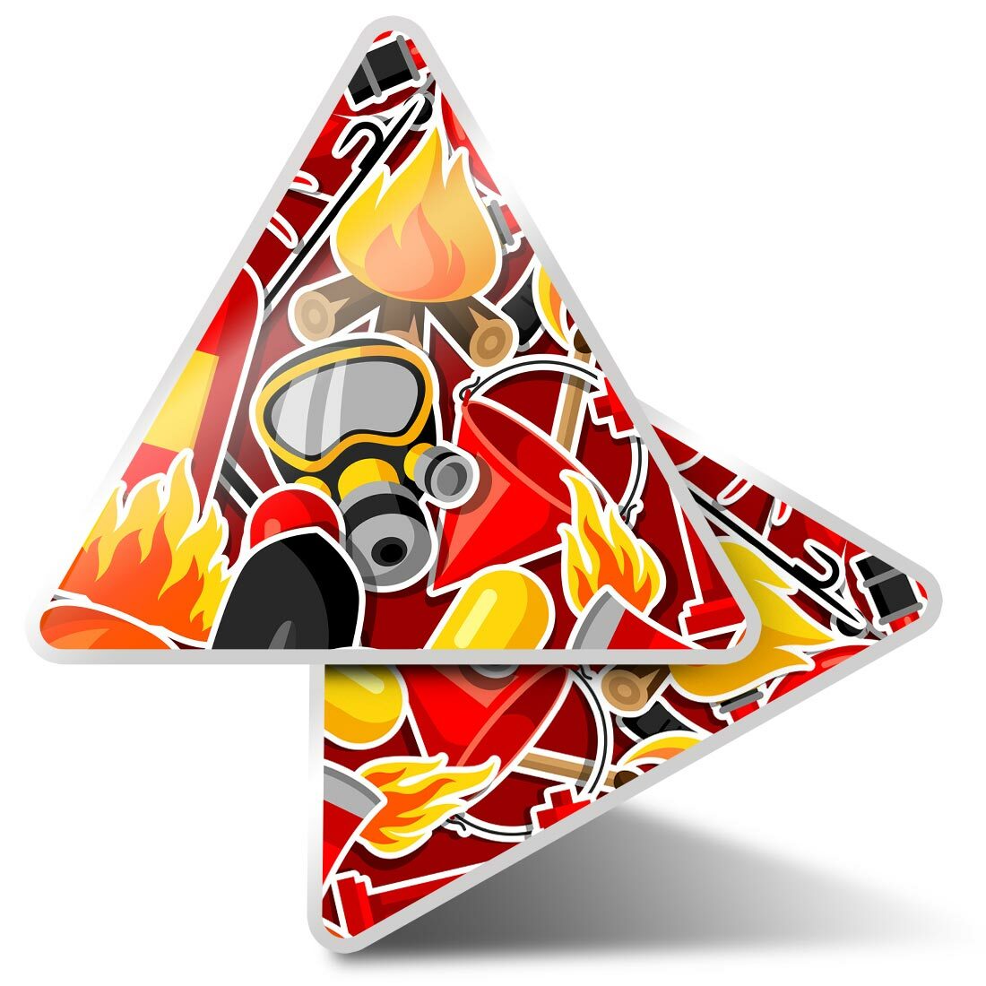 2 x Triangle Stickers 10 cm - Firefighter Fireman Fire #14703 | eBay
