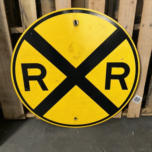 Rare 30” Metal Railroad RR Sign With Black X | eBay