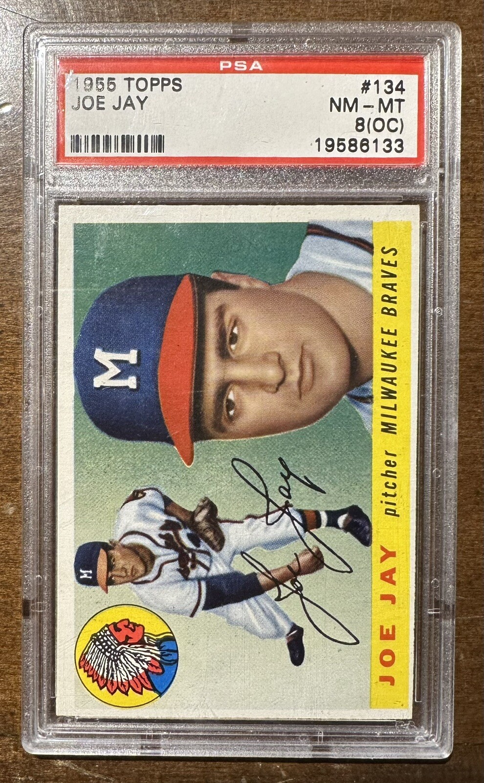 1955 Topps #134 Joe Jay Milwaukee Braves PSA 8 NM-MT OC | eBay