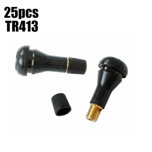 Black 25 Pcs TR 413 Snap-In Rubber Tire Valve Stems Short Most Popular ...
