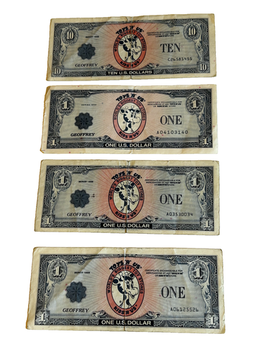 Lot of 4 Vintage Toys "R" Us / Kids "R" Us Dollars – 1988 & 1989 ...