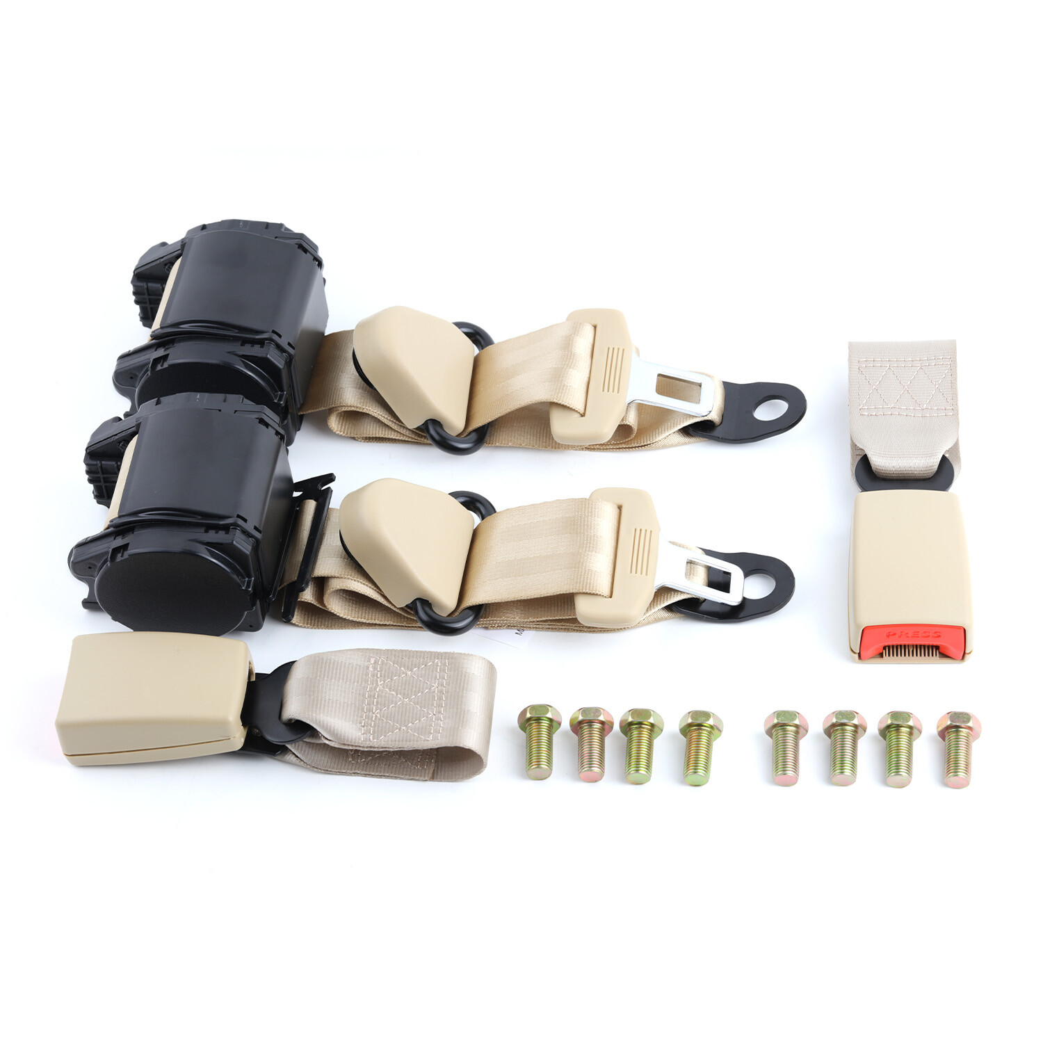 2 Set Adjustable Universal 3 Point Retractable Car Seat Belt Lap ...