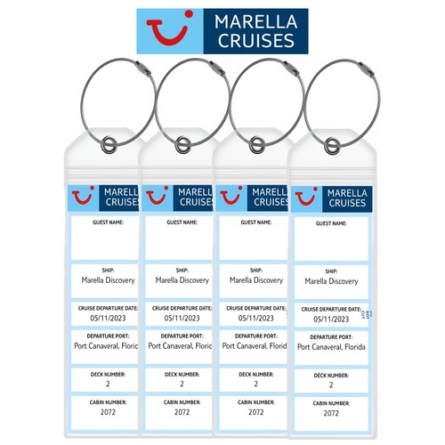 Marella (TUI) Luggage Tag Holders for Cruises - Set of 4, Fits All ...
