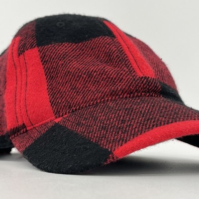 Buffalo Check Hat - Red Black Plaid StrapBack Baseball Cap EUC - Wool ...