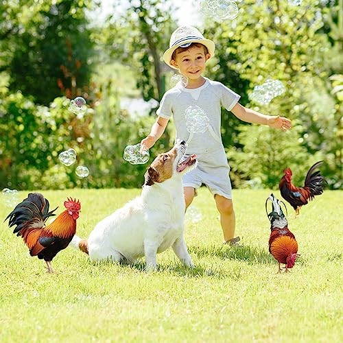 Soaoo 5 Pcs Acrylic Rooster Yard Decorations Outdoor Garden Chicken ...
