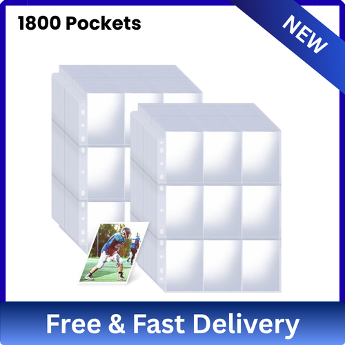 1800 Pockets Card Sleeves Binder Sheets, Trading Card Pages... | eBay