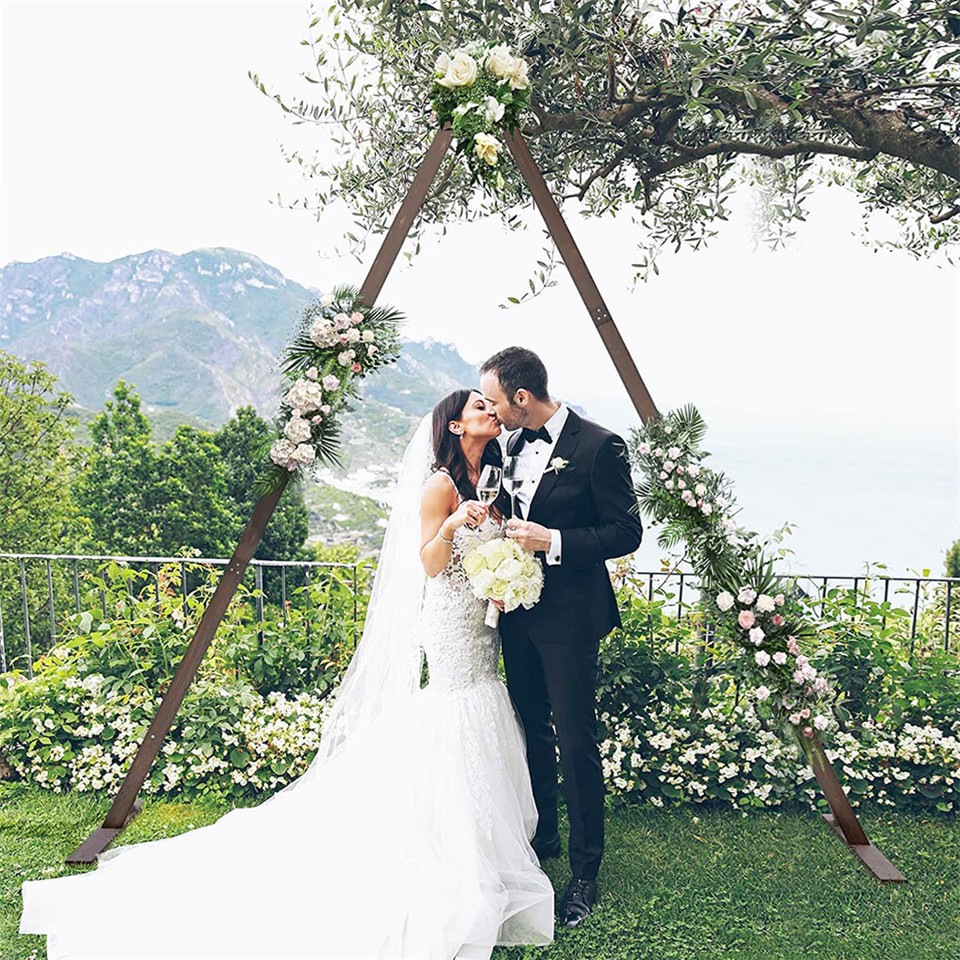 Unique Triangle Wood Wedding Ceremony Archway Backdrop Stand Garden ...