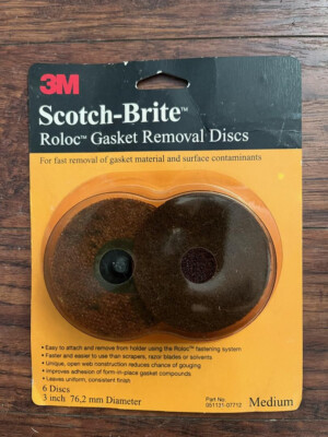 3M 07712 Scotch-Brite Roloc Gasket Removal Discs Medium 6 Discs 3 inch ...