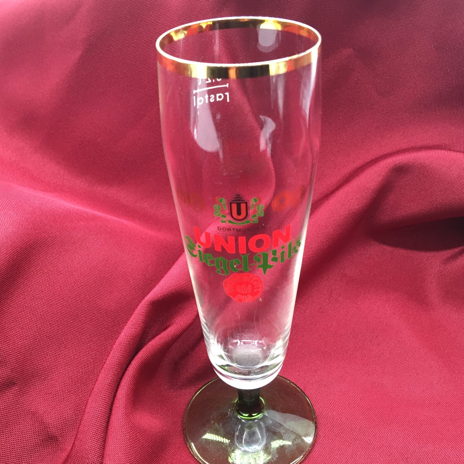 DORTMUNDER UNION PILS .2 liter Gold Rimmed Stemmed Beer Glass Dortmund ...