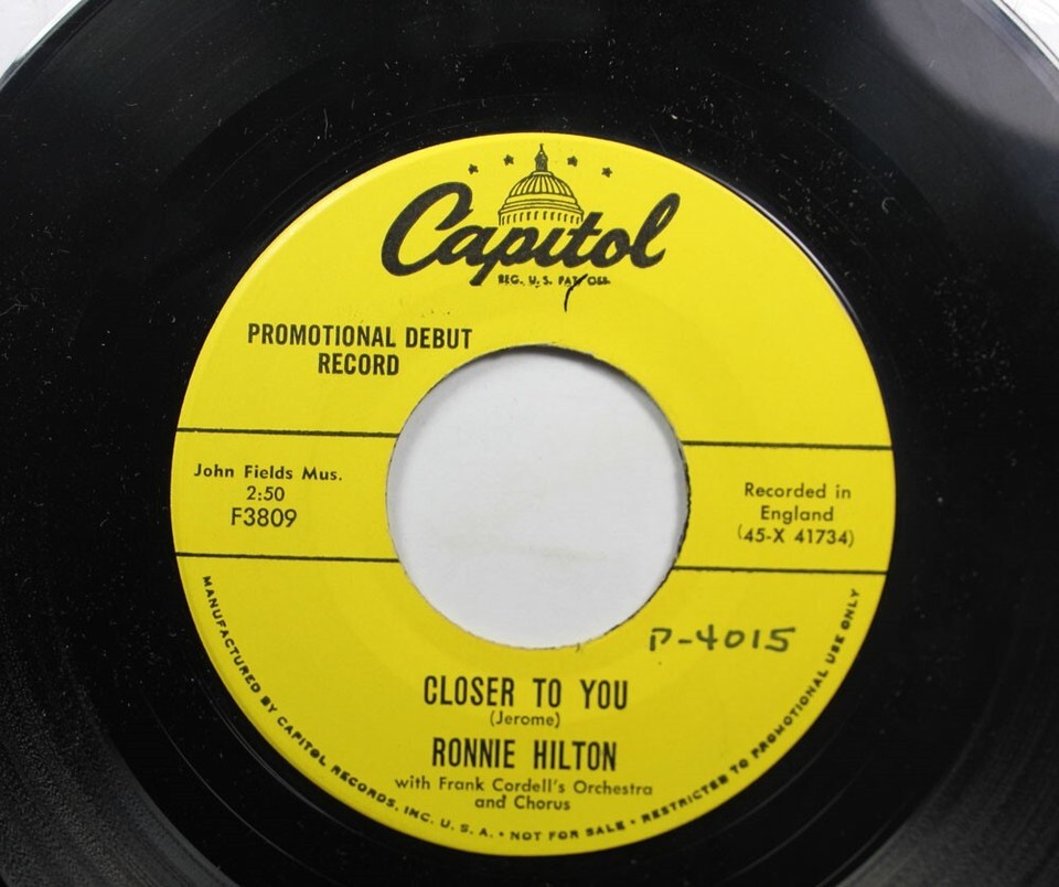 50'S & 60'S Promo 45 Ronnie Hilton With Frank Cordell'S Orchestra ...