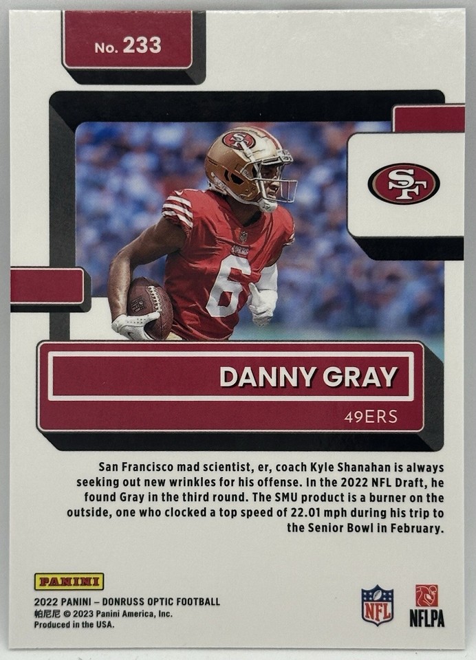 2022 Donruss Optic - Rated Rookie - Danny Gray #233 | eBay