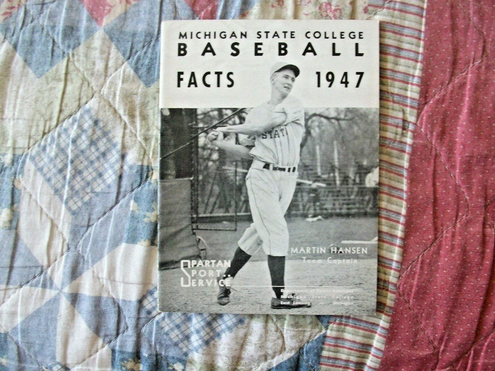 1947 MICHIGAN STATE SPARTANS BASEBALL MEDIA GUIDE Yearbook Program JOHN ...