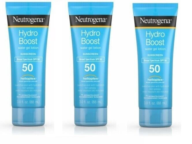 Neutrogena HydroBoost Water Gel Lotion SPF 50 SunScreen 3 oz : **3 ...