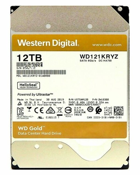 Western Digital WD Gold (7200RPM, 3.5", SATA III, 256MB Cache) 12TB ...