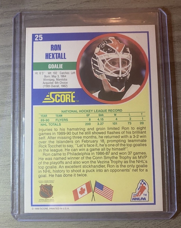 Ron Hextall - Philadelphia Flyers - 1990-91 Score - #25 Hockey Card | eBay