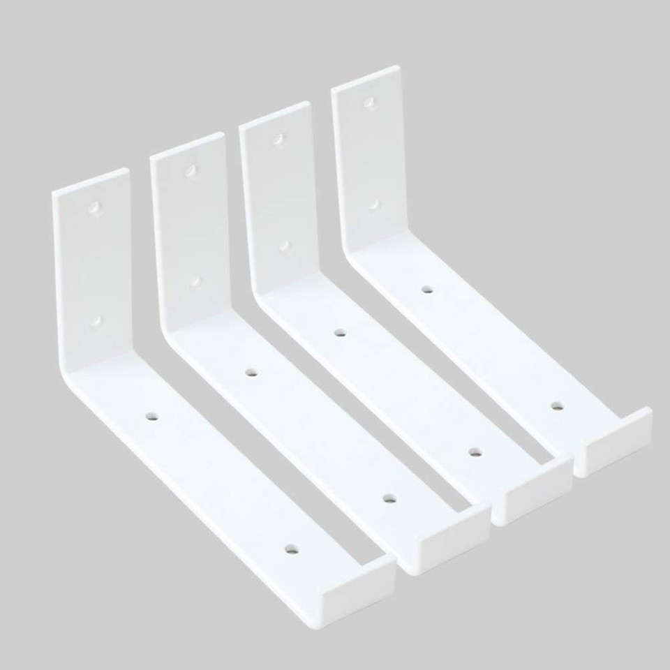 Shelf Brackets 8 Inch 4PCS Heavy Duty White Wall Bracket with Lip f ...