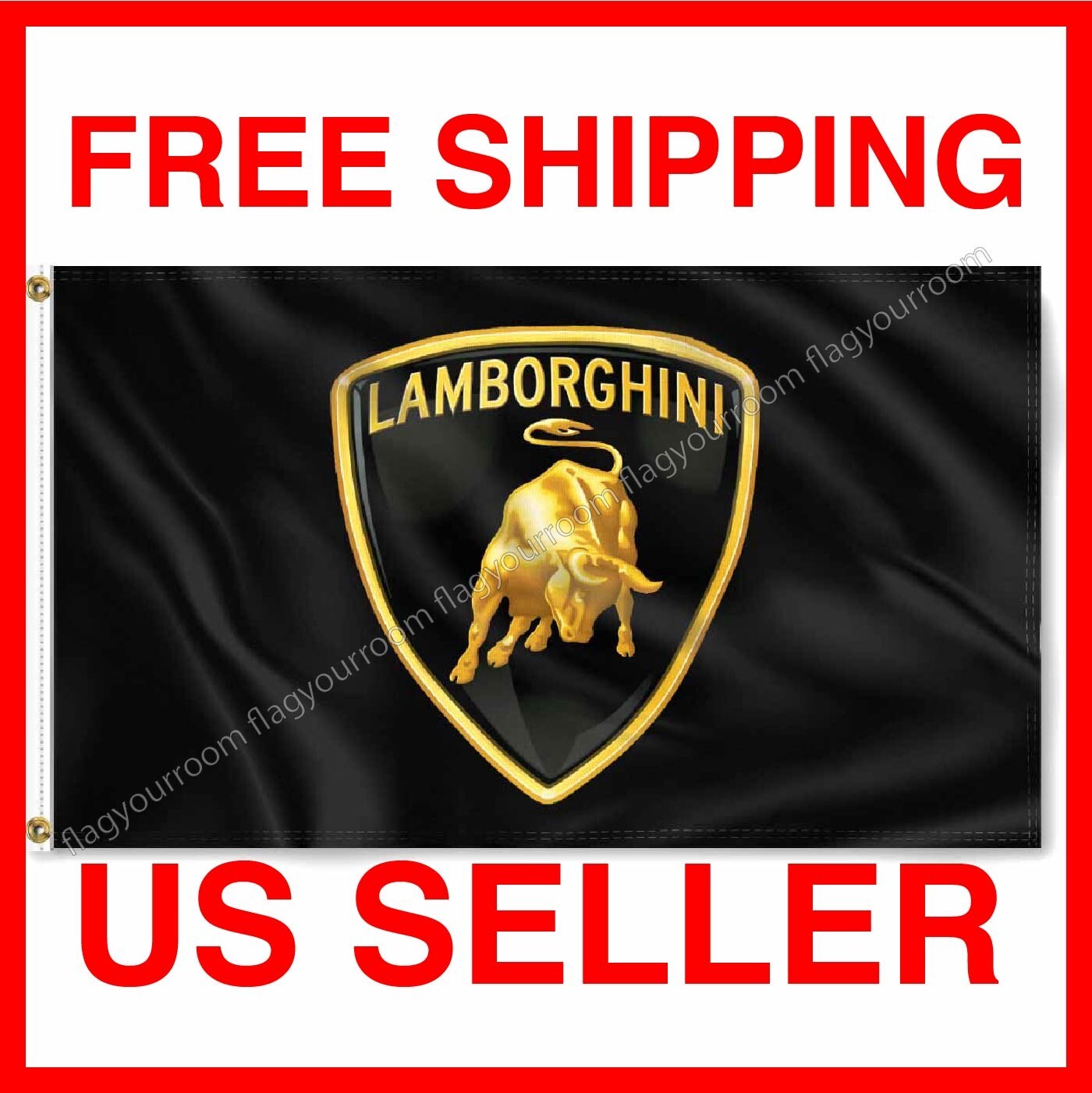 Lamborghini Flag 3x5 FT Car Logo Banner Flag Racing Car Garage Wall ...