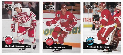 1991-92 Red Wings - Konstantinov Rookie , Yzerman Captain, Lidstrom ...