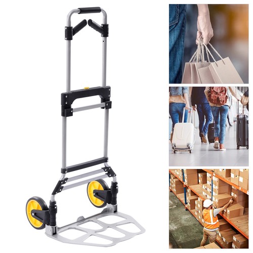 264 lbs Cart Folding Dolly Collapsible Trolley Push Hand Truck Moving ...