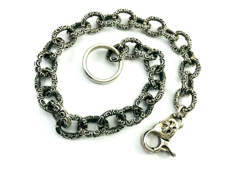 Heavy Taxco Mexican 950 Sterling Silver Biker Wallet Chain. 219 g, 47 ...