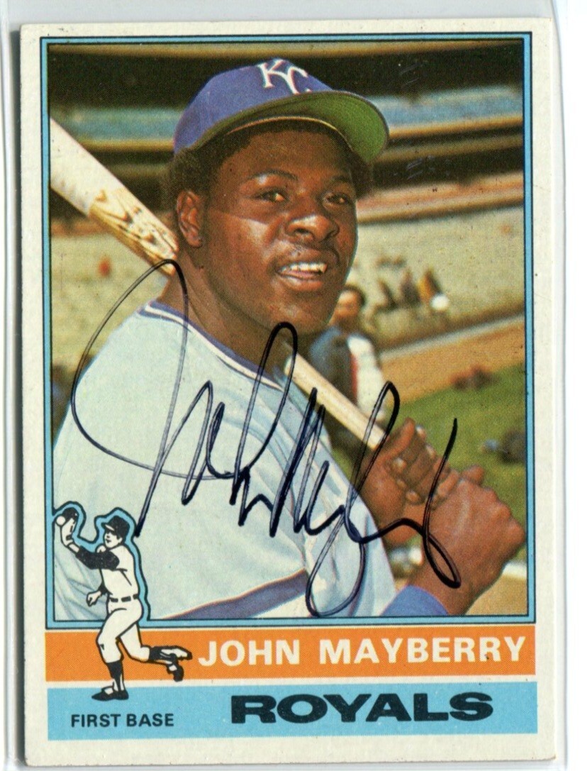 JOHN MAYBERRY 1976 Topps Baseball Authentic AUTOGRAPH Signed ROYALS ...