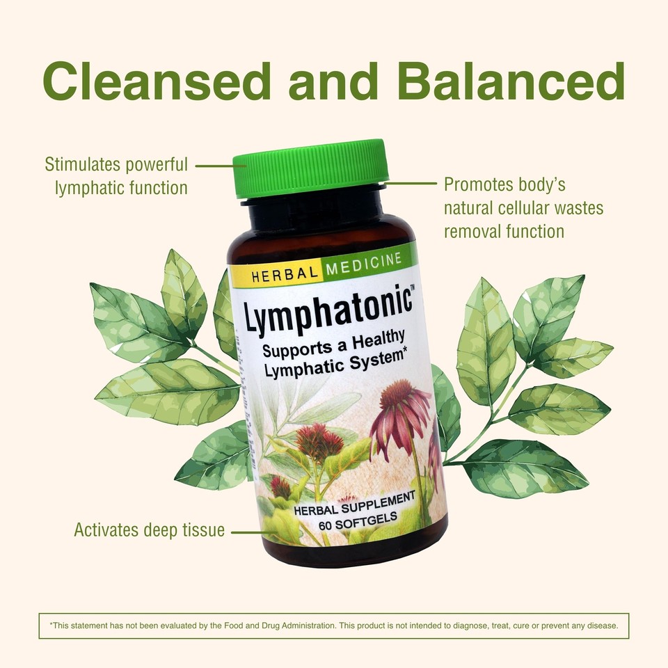 Herbs Etc. Lymphatonic Softgels Lymph System Support Herbal Supplement ...