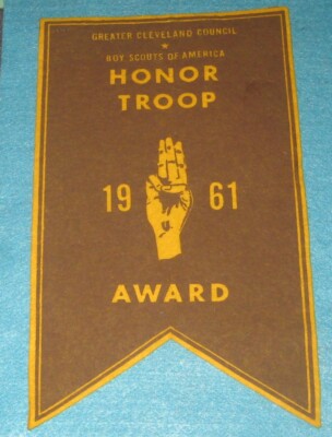 Boy Scout 1961 Greater Cleveland Council Lake Erie Honor Troop Unit Pennant | eBay