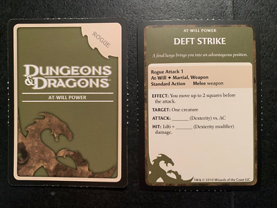 DUNGEONS and DRAGONS ROGUE At Will POWER Deft Strike Card 2010 | eBay