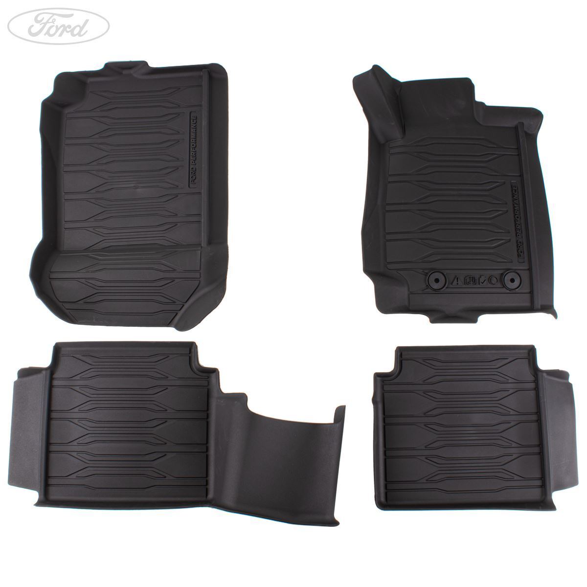 Genuine Ford Ranger Ford Performance Rubber Floor Mats Front & Rear ...