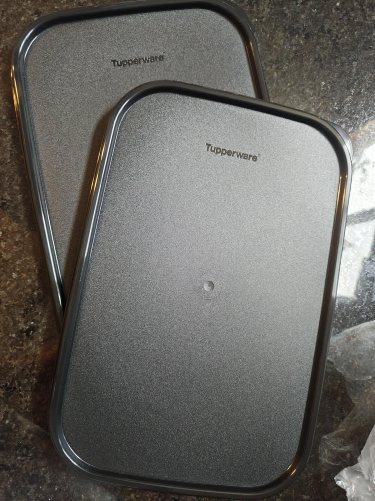 NEW! Set of 2 Tupperware Modular Mates Rectangle Seals/Lids in Black ...