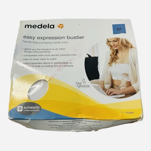 NEW Medela Easy Expression Bustier White Size Medium Hands Free Pumping ...