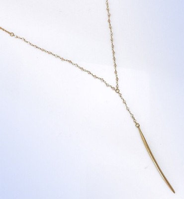 CANVAS Jewelry Gold-Tone SPEAR Pendant 32" Long Pink Beaded Chain Y ...