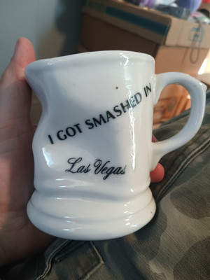 Vintage "I Got Smashed In Las Vegas" White Coffee NOVELTY Mug Las Vegas ...