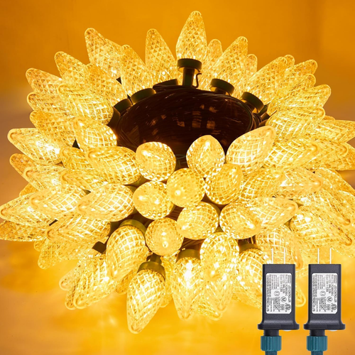 C9 Christmas Lights Outdoor 2 Pack - Total 162 FT 200 LED C9 String ...