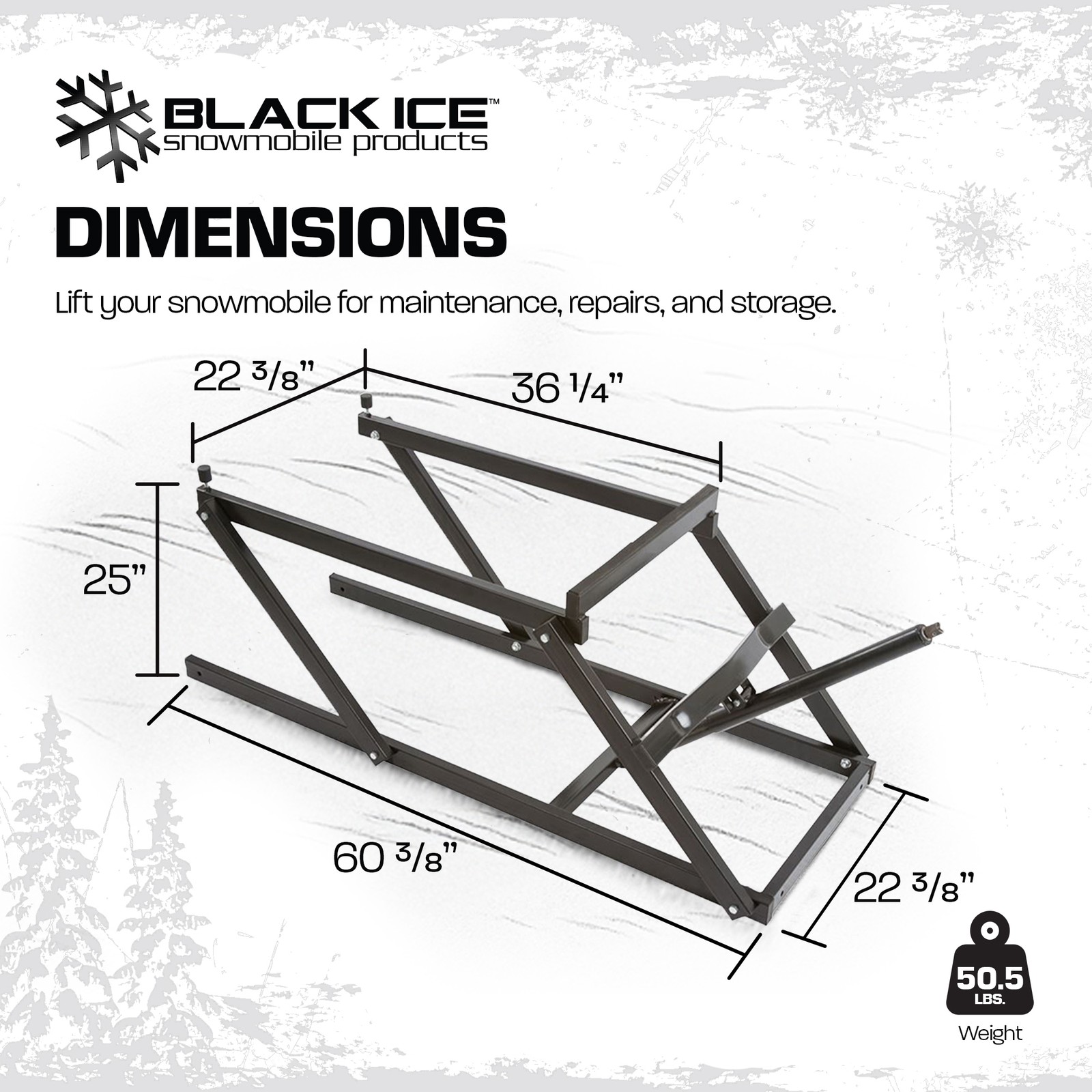 Black Ice Snowmobile Lift Jack with Manual Hand Crank and 700 Pound ...