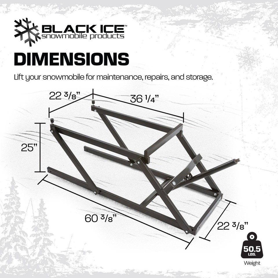 Black Ice Snowmobile Lift Jack with Manual Hand Crank and 700 Pound ...