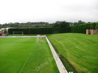 Photo 6x4 Prestonfield Park Linlithgow A grass terrace and goal at the ...