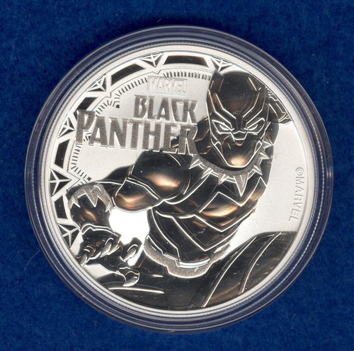 2018 Black Panther Marvel 1 oz Silver Tuvalu $1 Dollar Coin w/ Bag ...